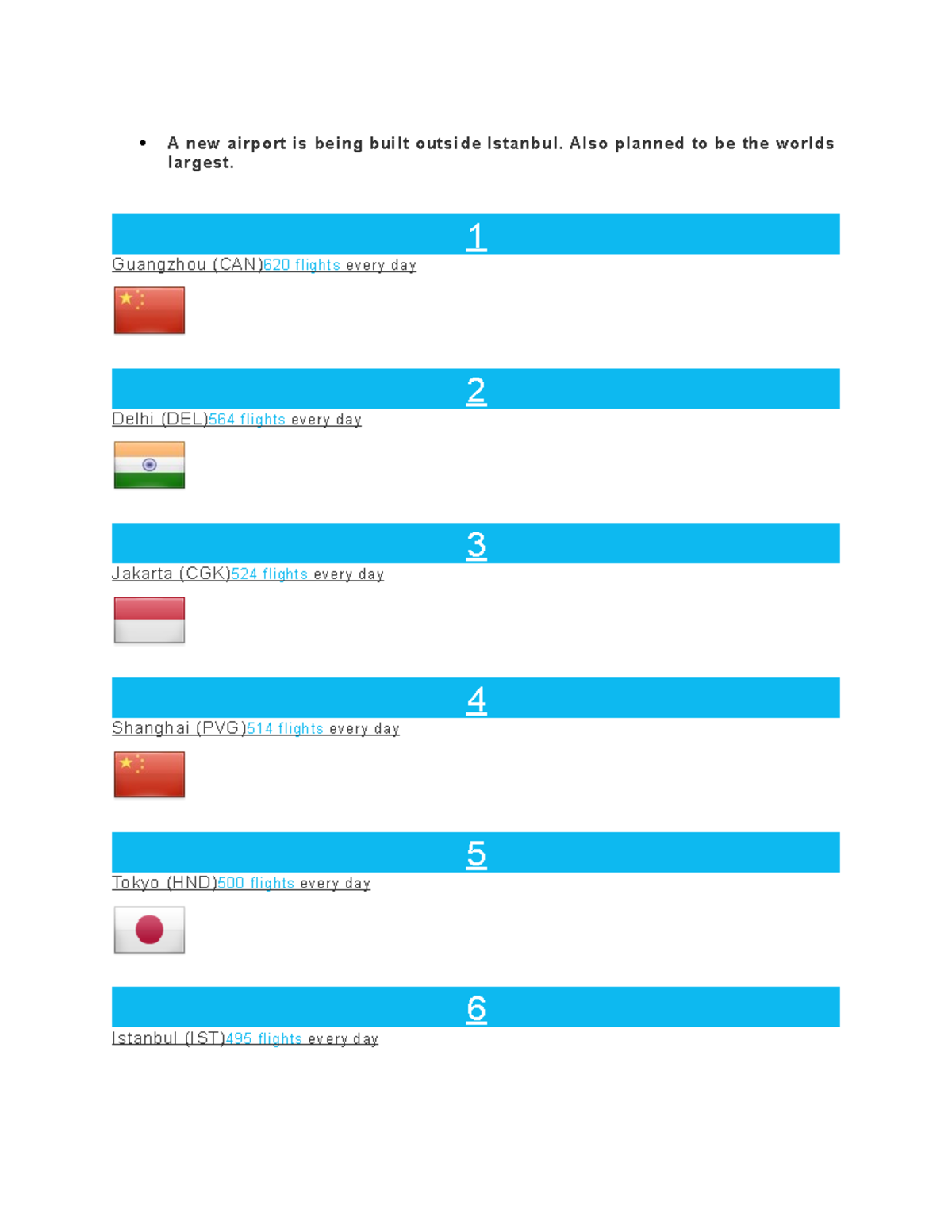 Airports - IATA AIrport codes - A new airport is being built outside ...