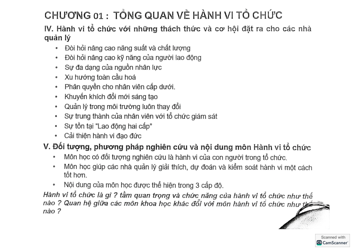HVTC - Tóm tắt hành vi tổ chức - 01 : TONG QUAN VÈ HANH VI TÓ CHUC IV ...