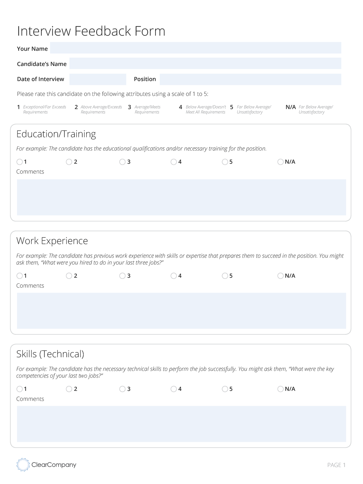 Interview-Feedback-Form - Interview Feedback Form Your Name Candidate’s ...
