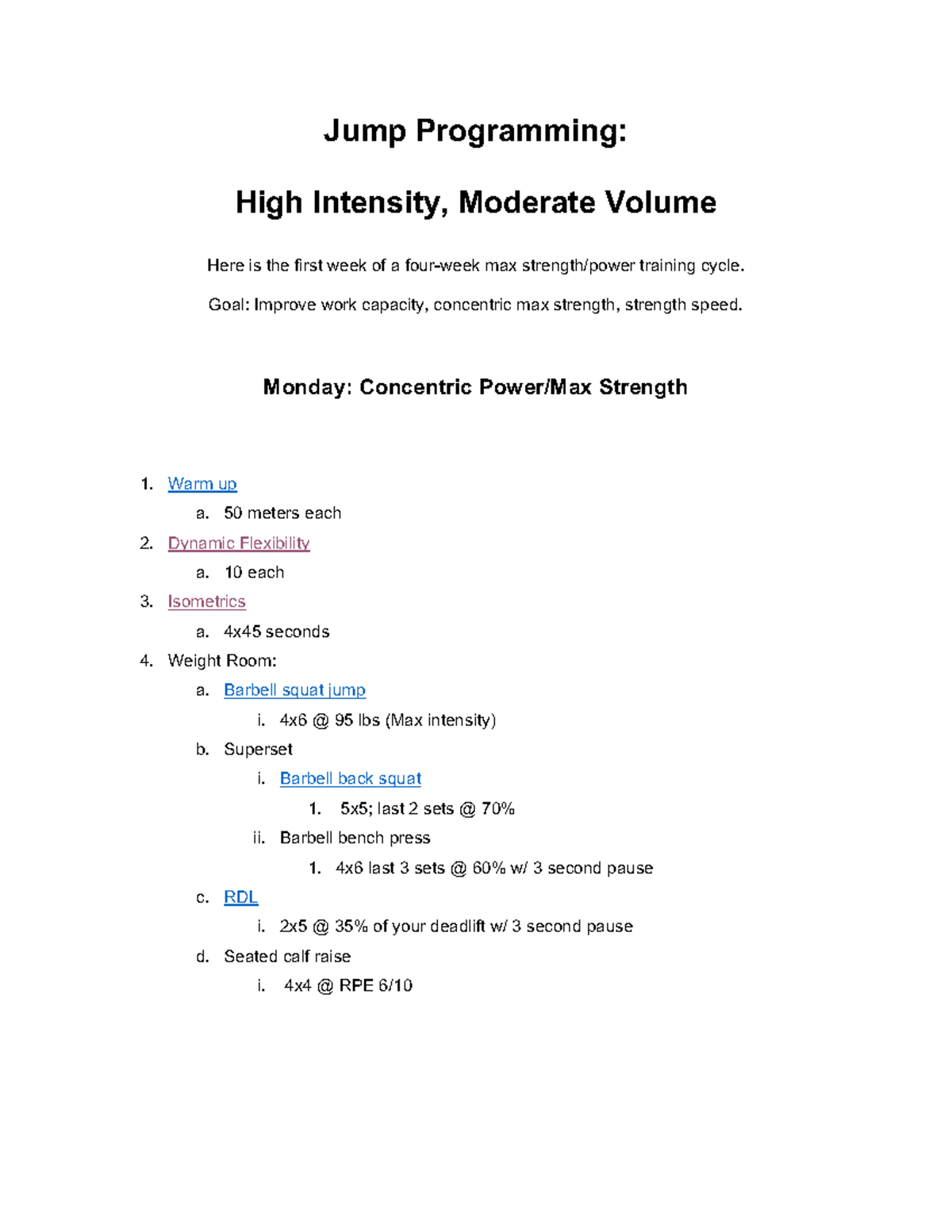 High intensity week - first day tasks - Jump Programming: High ...