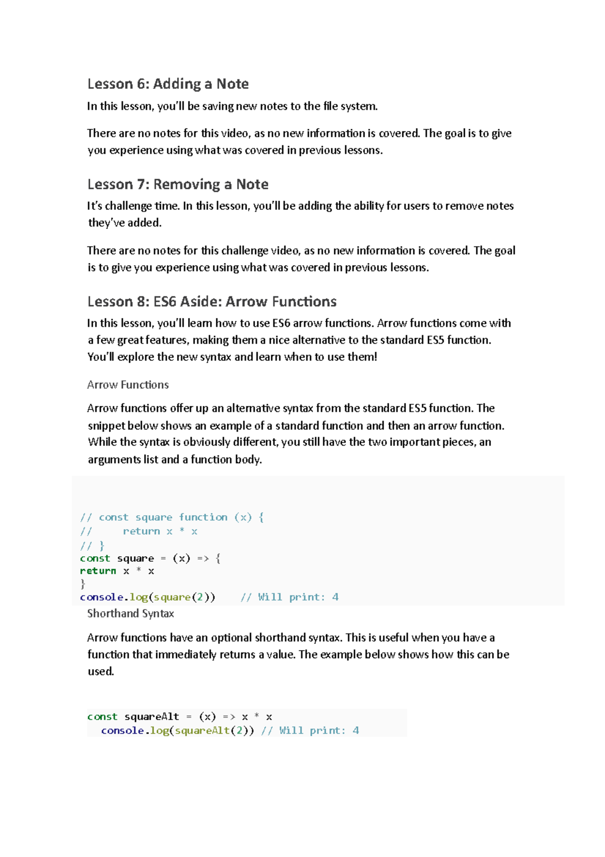 Node2 - notes - Lesson 6: Adding a Note In this lesson, you’ll be ...