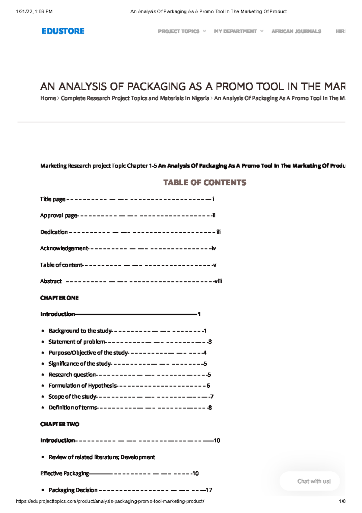 An Analysis Of Packaging As A Promo Tool In The Marketing Of Product