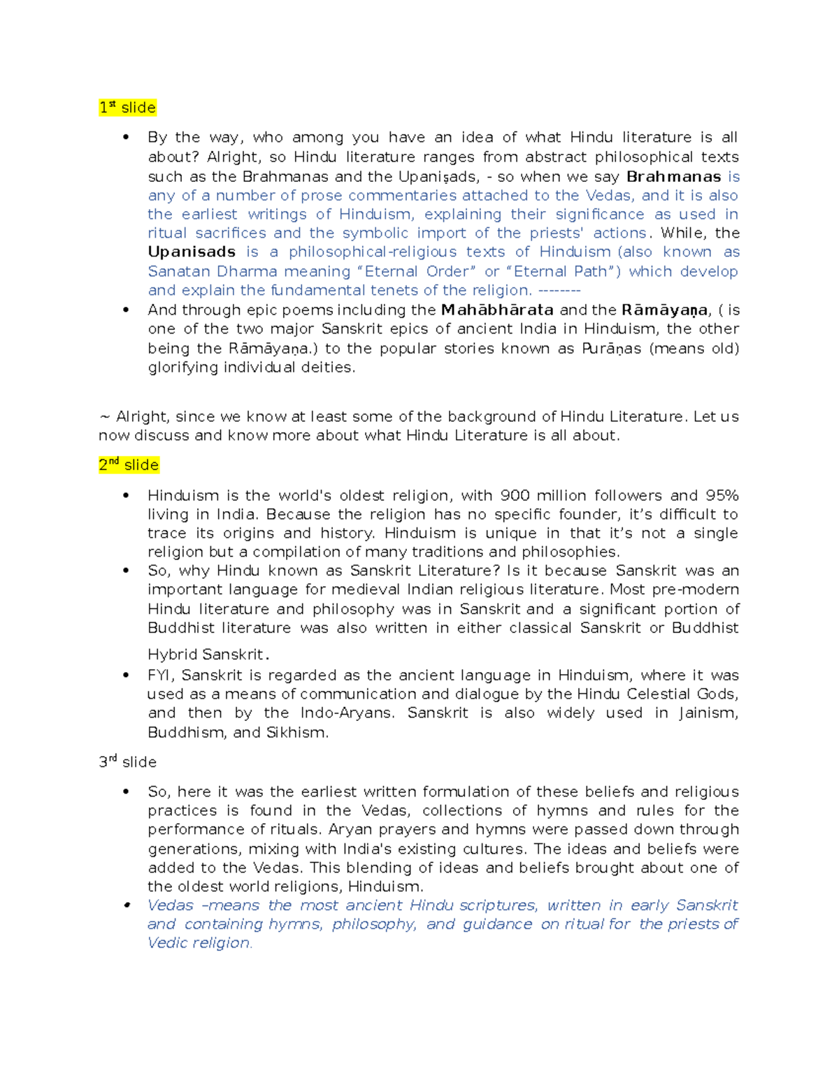 Script-afro-asian - reporting script - 1 st slide By the way, who among ...