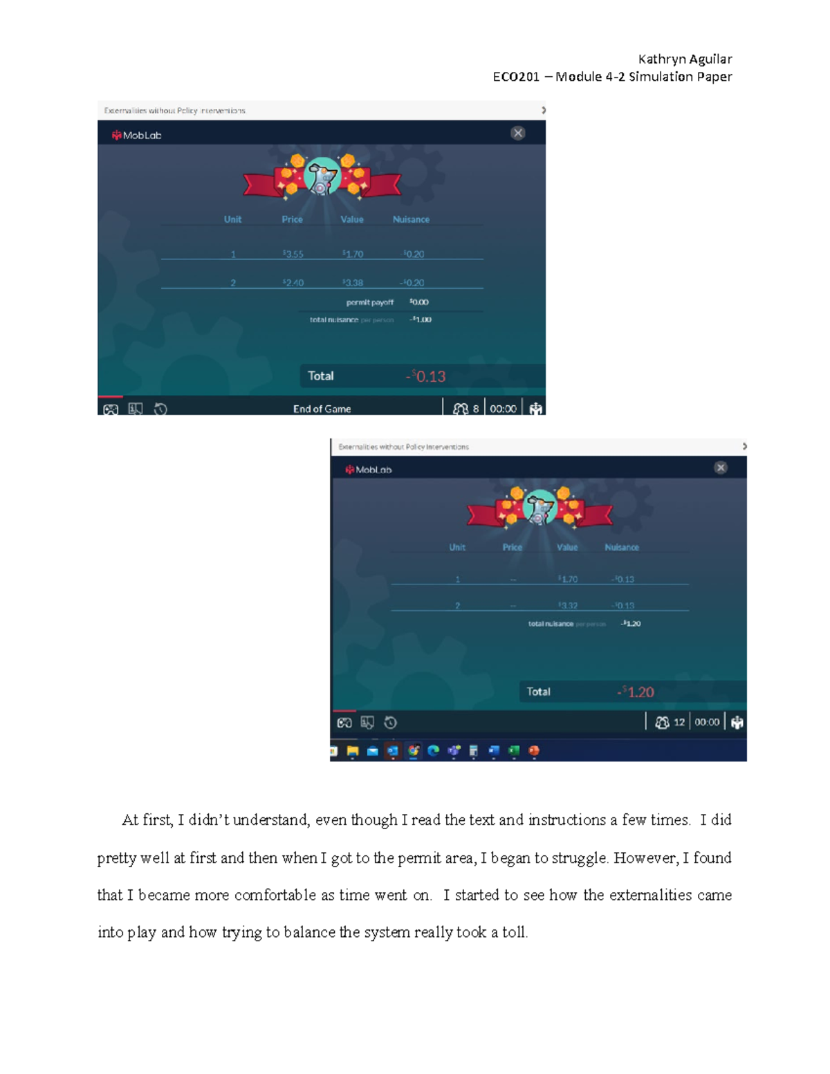 Final 4.2 Eco 201 - Mod 4 Simulation Externalities - ECO201 – Module 4-2 Simulation Paper At ...