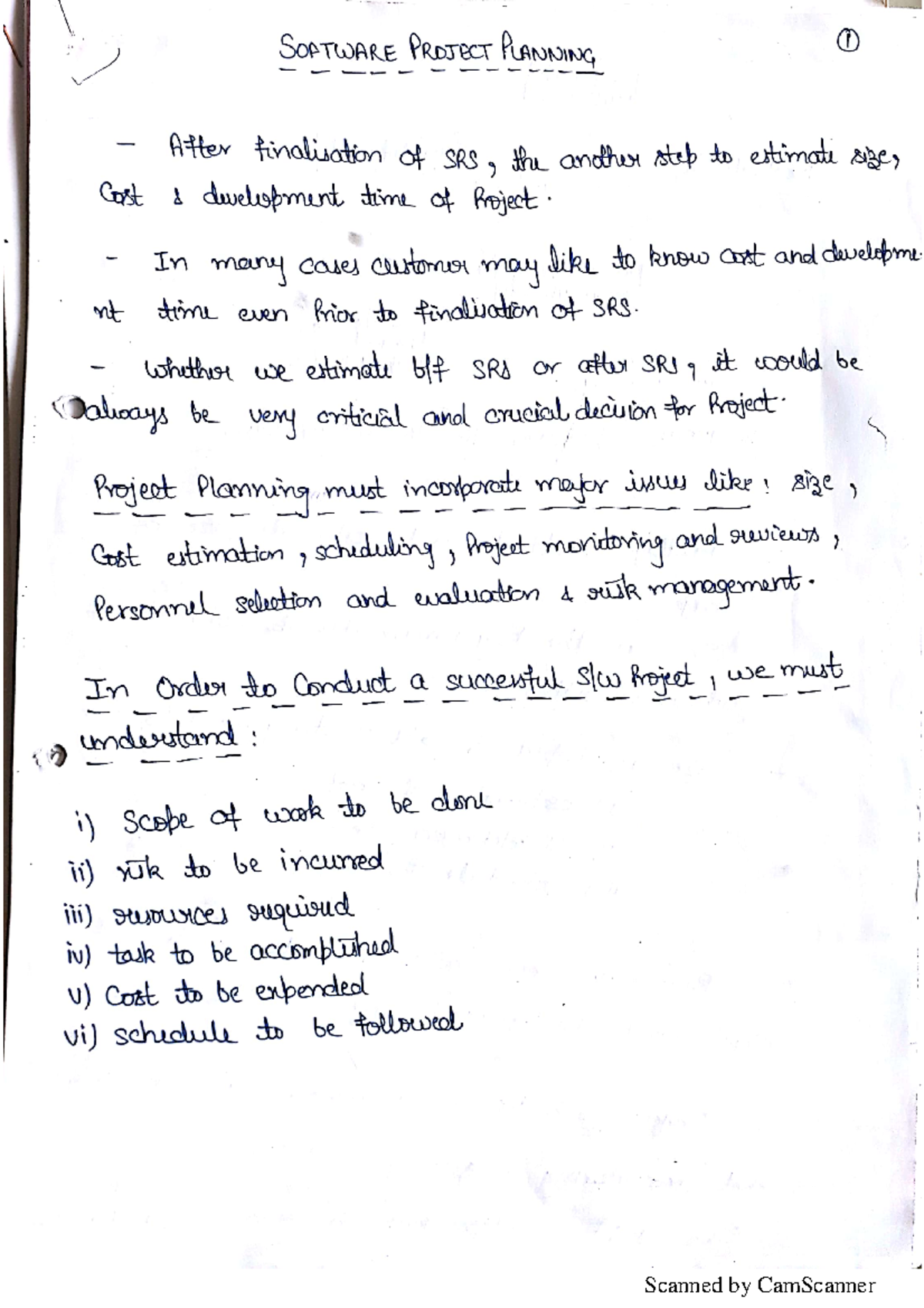 SE 3 - Software engineering notes - Information Technology - Scanned by ...