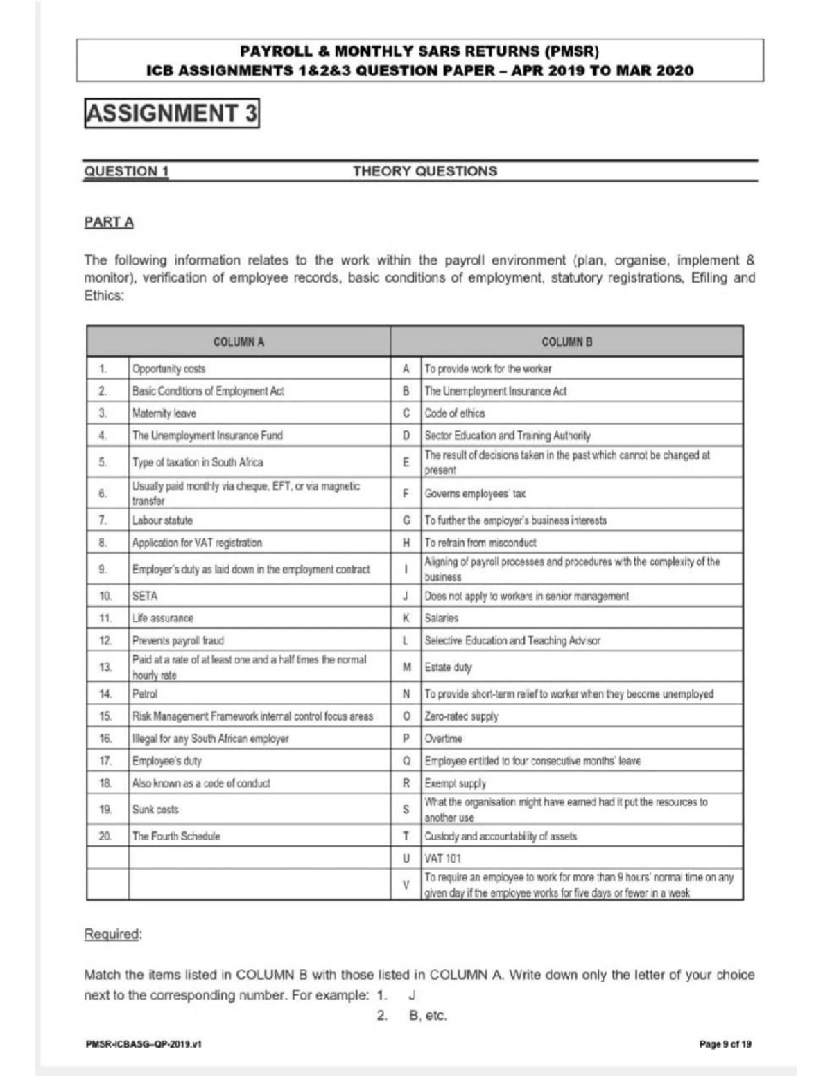 Assign 3 Payroll and Monthly SARS RETURNS ICB - Studocu