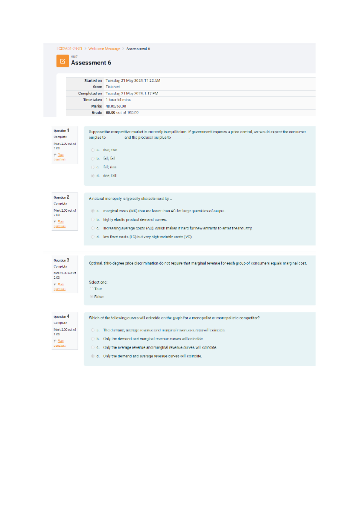 ECS2601 Assignment 6 2024 sem1 - ECS2601 - Studocu