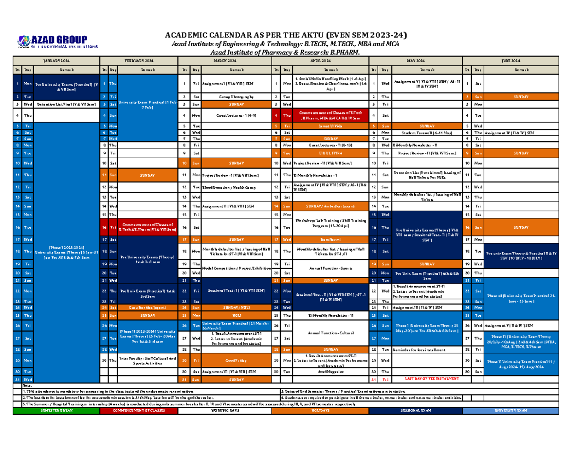 AGEI-Academic-Calendar-2023-24-for-AKTU-Courses-Even Sem - Dt Day ...