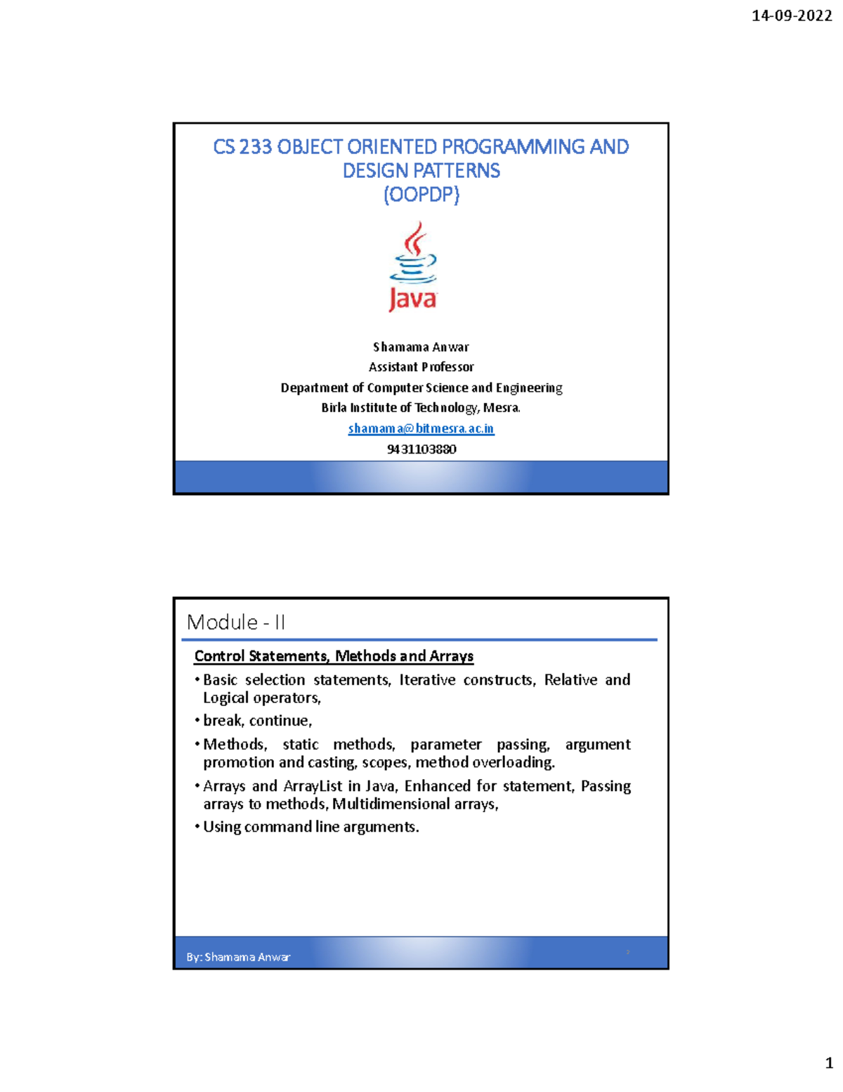 CS233 Module 2 - 33456676 - CS 233 OBJECT ORIENTED PROGRAMMING AND DESIGN PATTERNS (OOPDP ...
