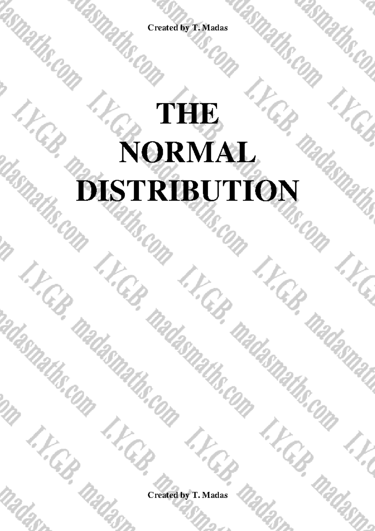 Normal distribution calculations - THE NORMAL DISTRIBUTION CALCULATING ...