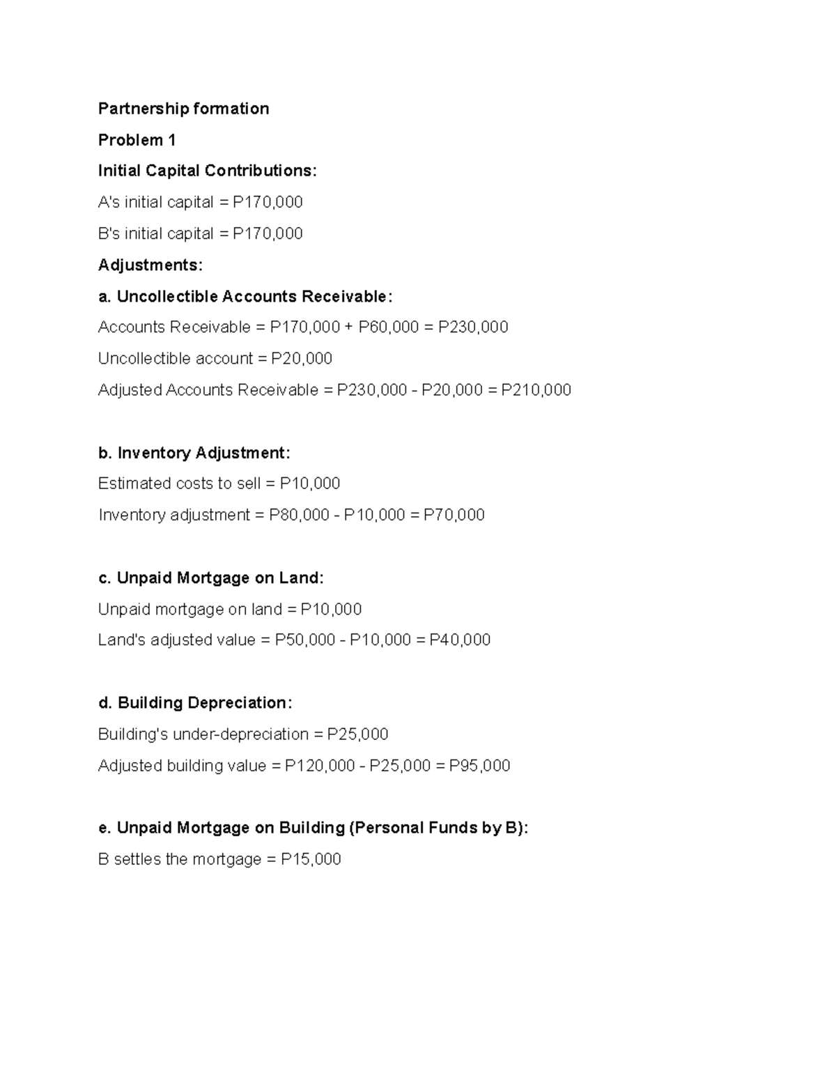 JOH- Assignment-1 - none - Partnership formation Problem 1 Initial ...