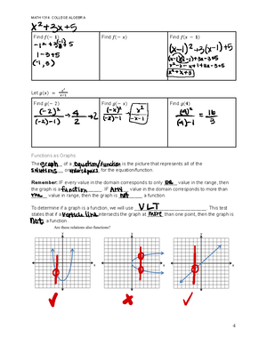 Math Notes - MATH 1314: COLLEGE ALGEBRA Functions as ...