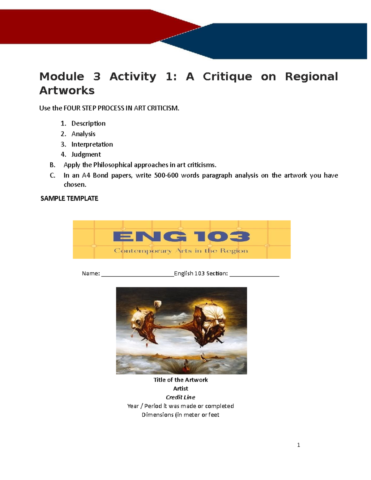 Module 3Activity 1 - This will serve as a guide to students who are ...