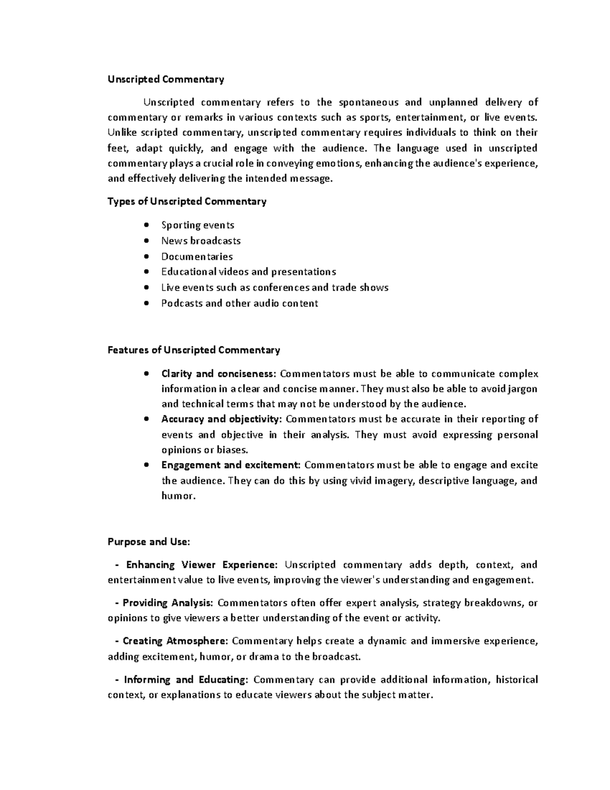 (6) Language-of-Unscripted-Commentary - Unscripted Commentary ...