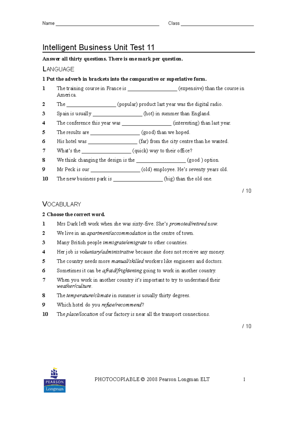 Unit 11 Test - kkk - Name ...