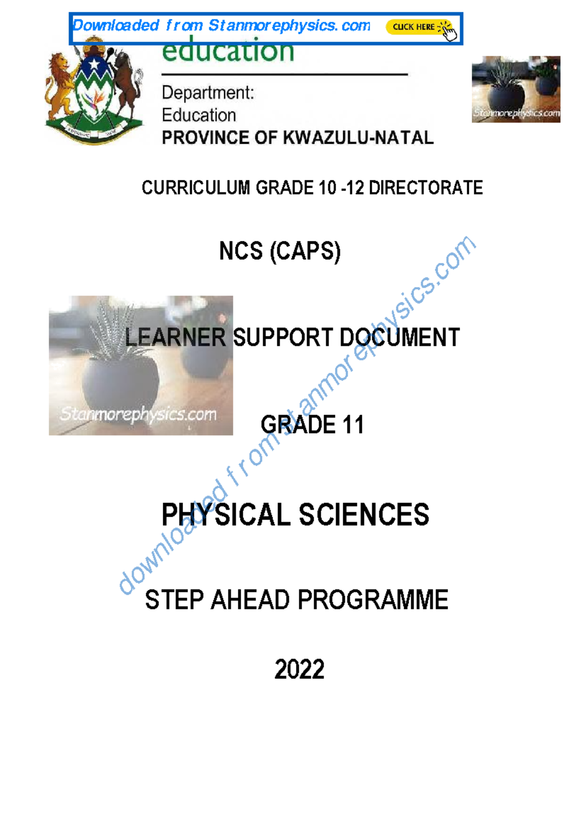 Physical Science Grade 11 STEP Ahead Learner Support Document 2022 ...