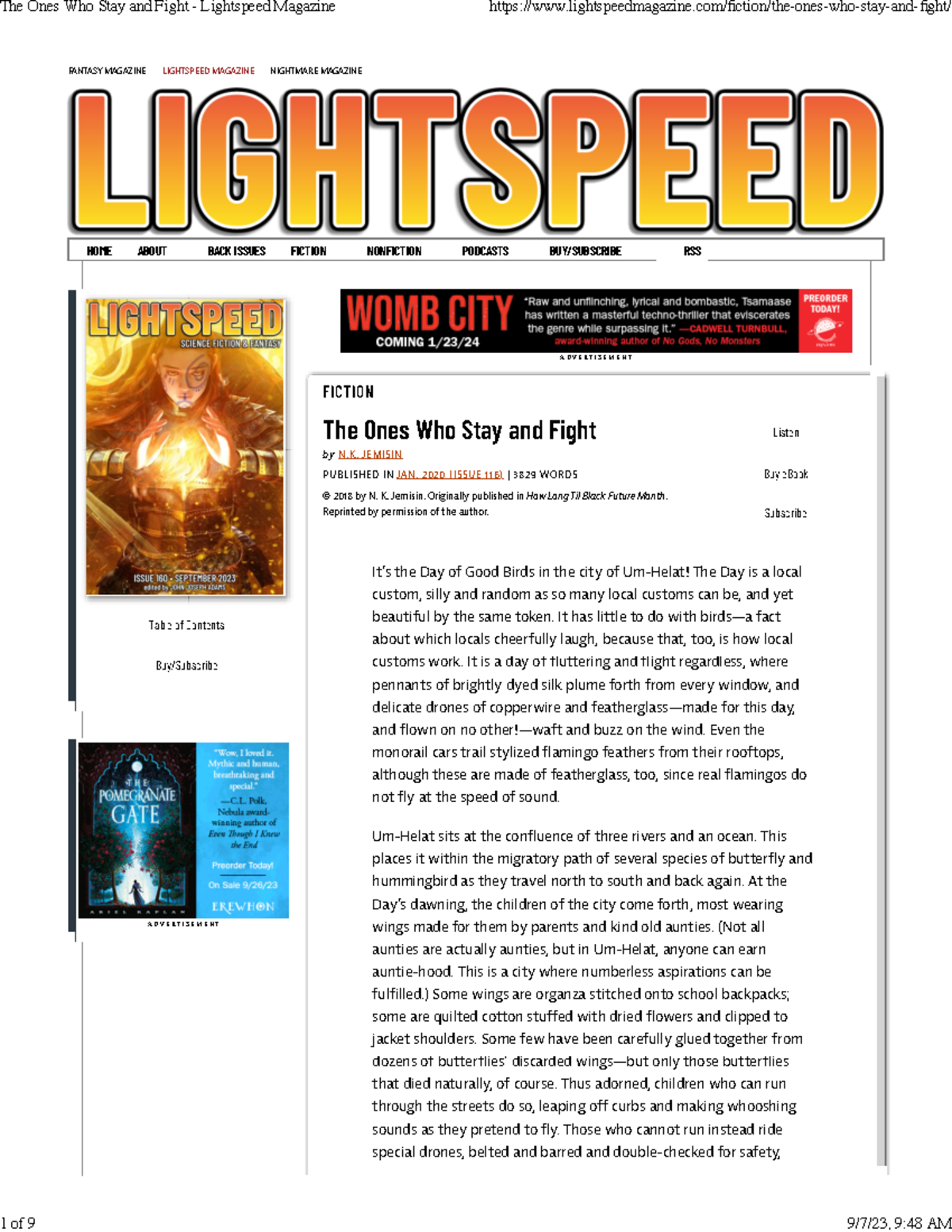 Jemisin.Ones.Who.Stay - FANTASY MAGAZINE LIGHTSPEED MAGAZINE NIGHTMARE ...