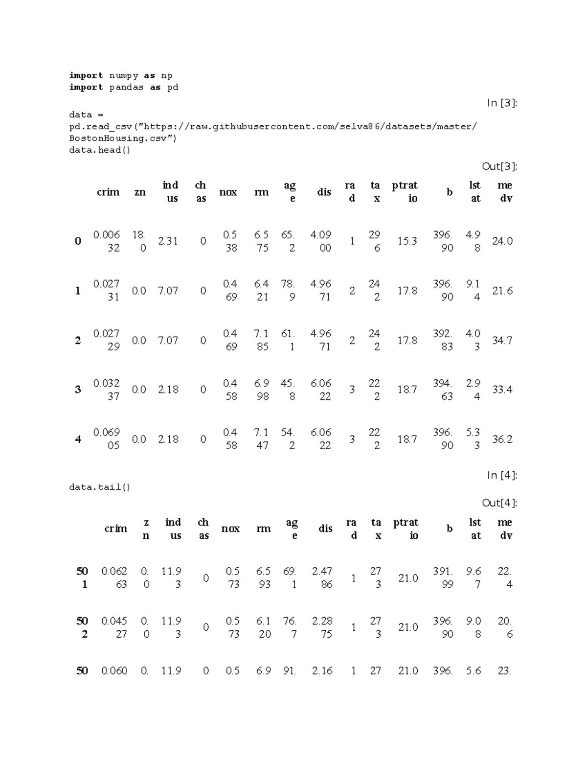 Assignment 4 - import numpy as np import pandas as pd In [3]: data = - Studocu