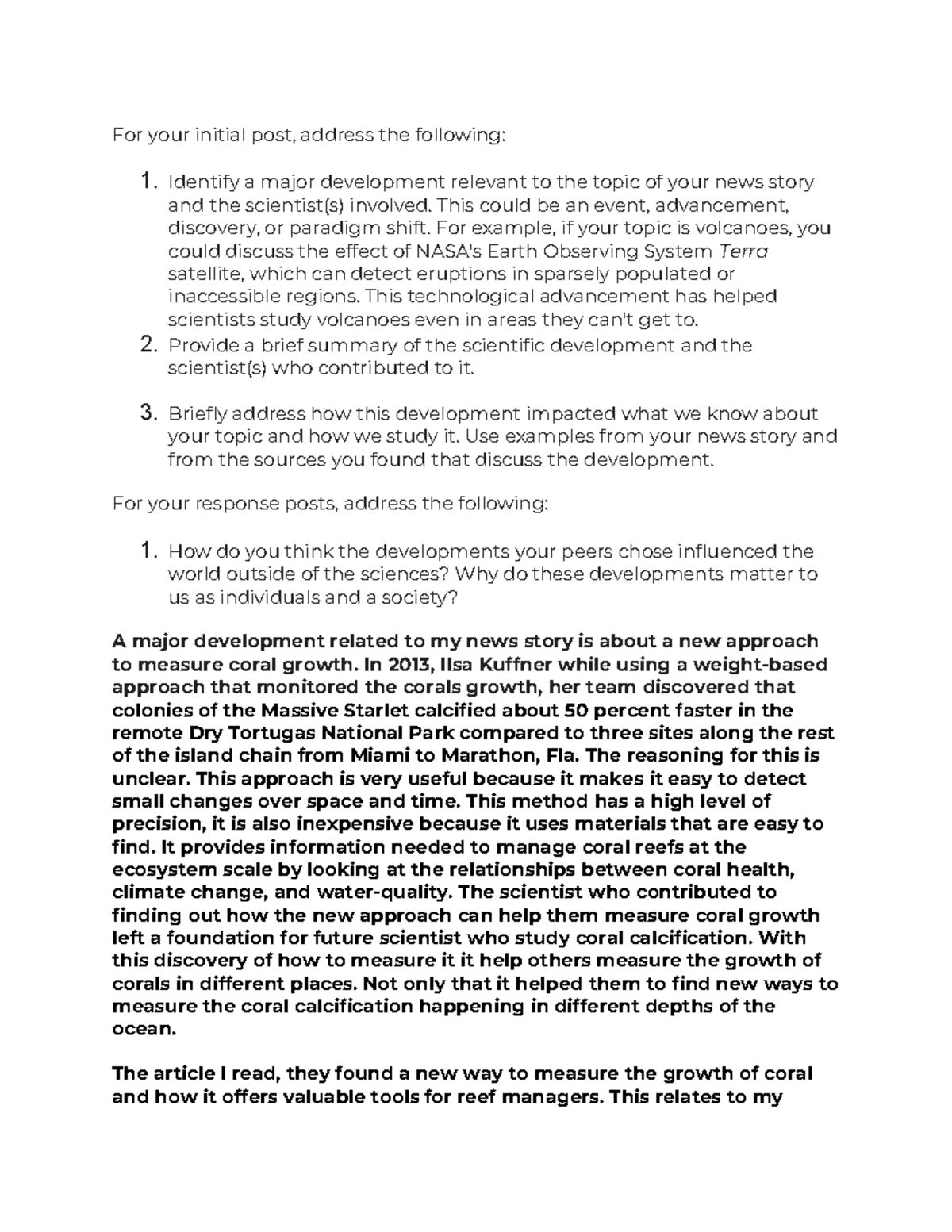 SCI-100 4-1 Discussion - For your initial post, address the following ...