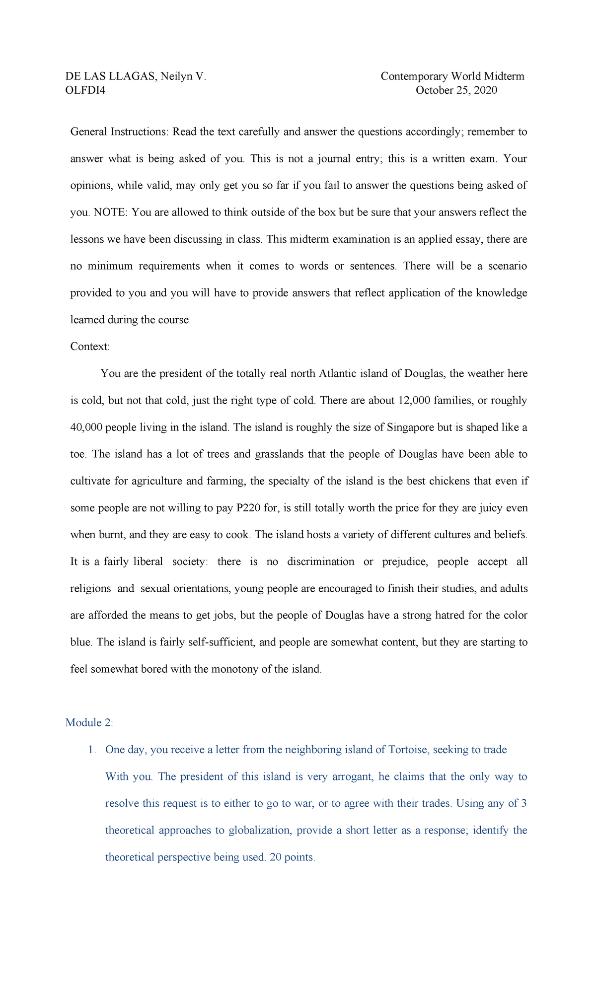 Contemporary World - DE LAS LLAGAS, Neilyn V. Contemporary World ...