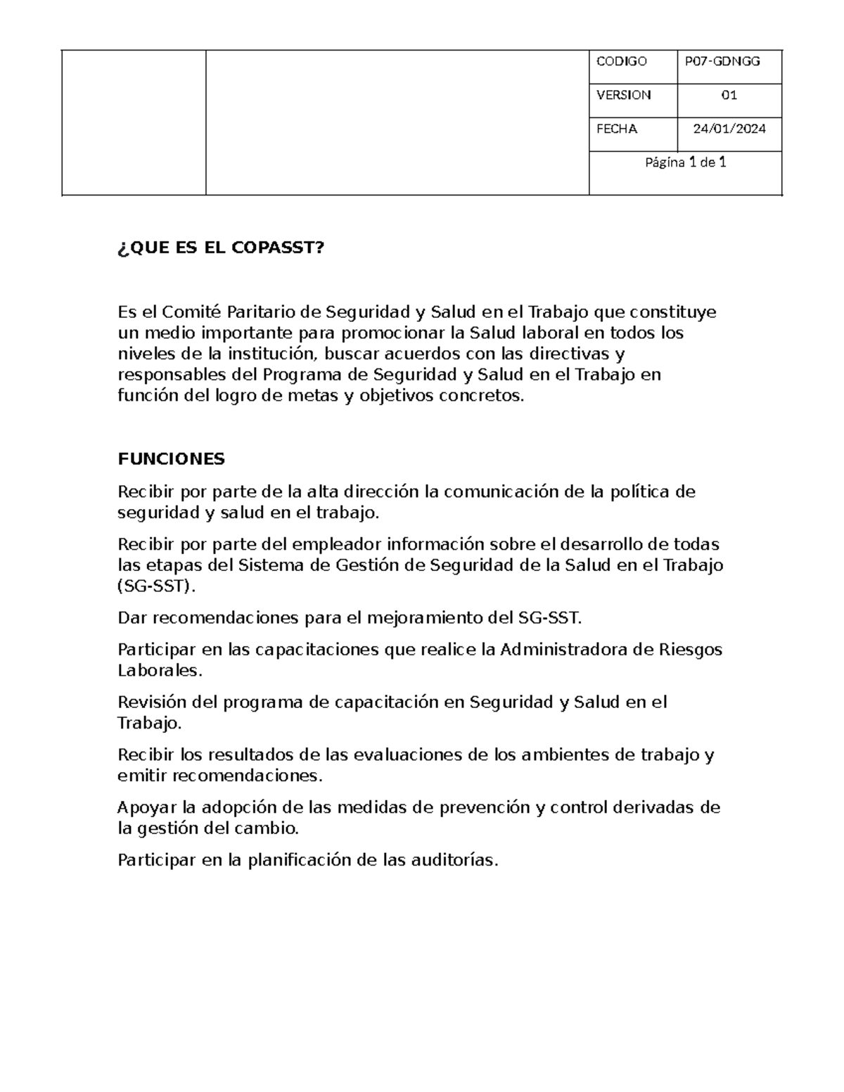 QUE ES EL Copasst - òkm` inlp ikmujç - ¿QUE ES EL COPASST? Es el Comité ...