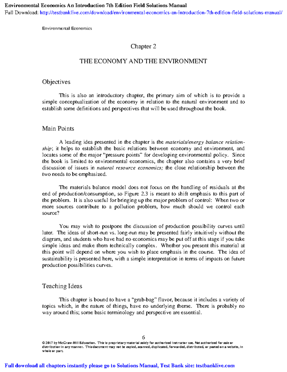 Environmental economics an introduction 7th edition field solutions ...