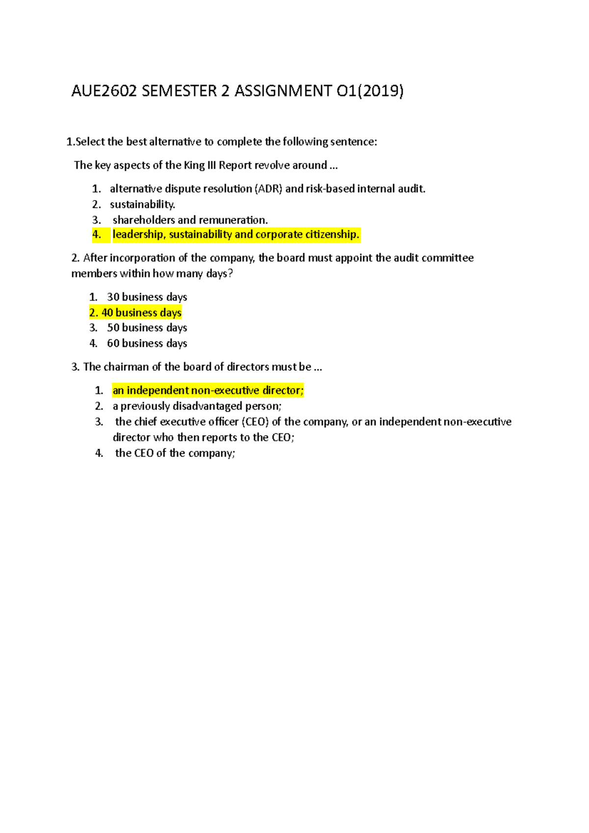 AUE2602 Assignment 01 Semster 2 Questions AND Solutions - AUE2602 ...