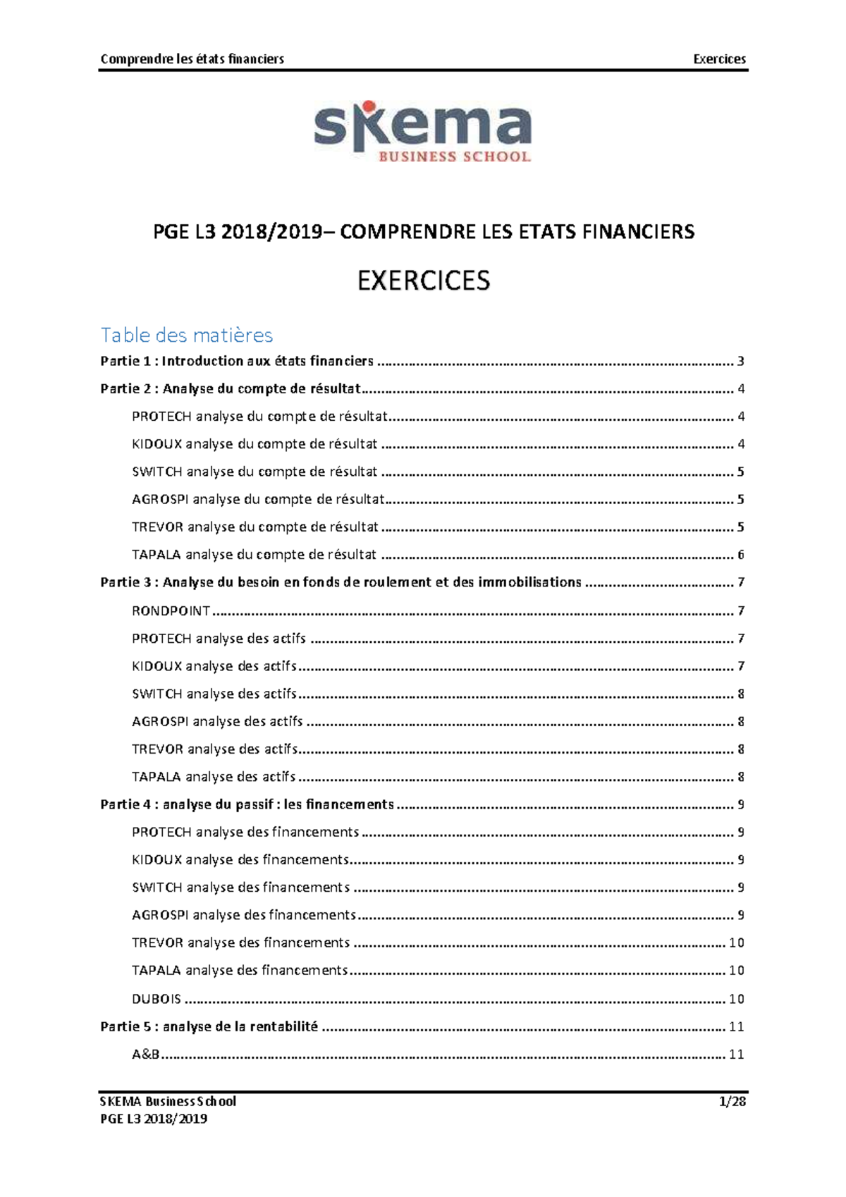 Compta exercices - Comprendre les états financiers - Warning: TT: undefined function: 32 - Studocu