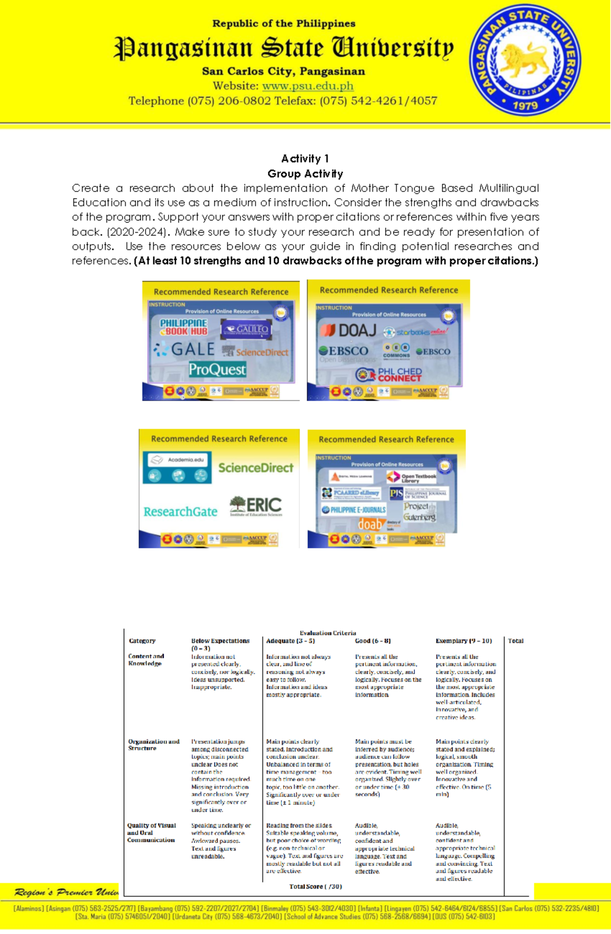 Activity-1 Group-3 MTB-MLE - Activity 1 Group Activity Create a ...
