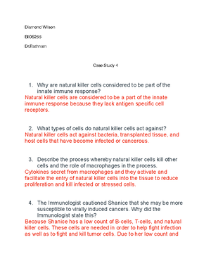NK case study - BIOS-255 - Chamberlain University - Studocu