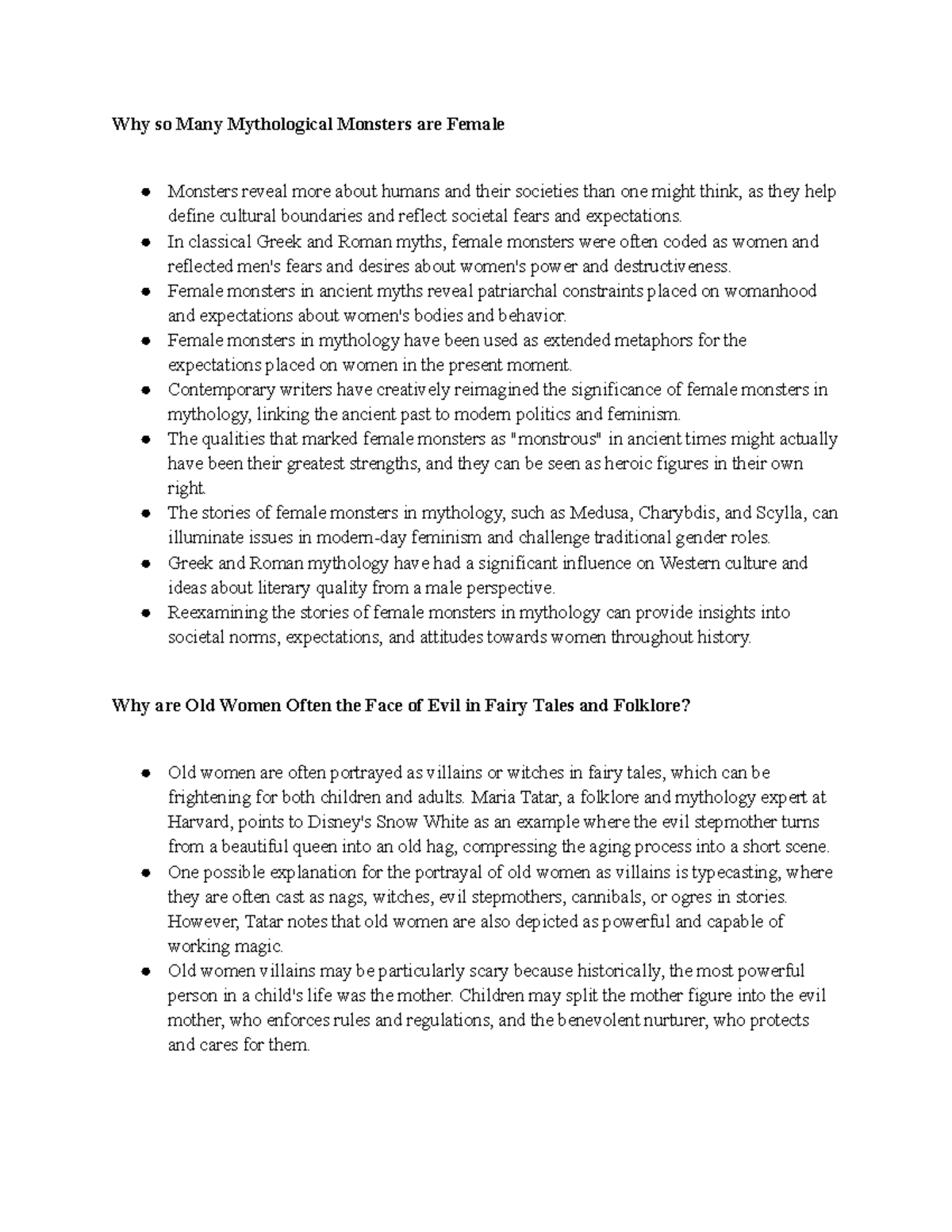 Englsih Reading Notes - Google Docs - Why so Many Mythological Monsters ...