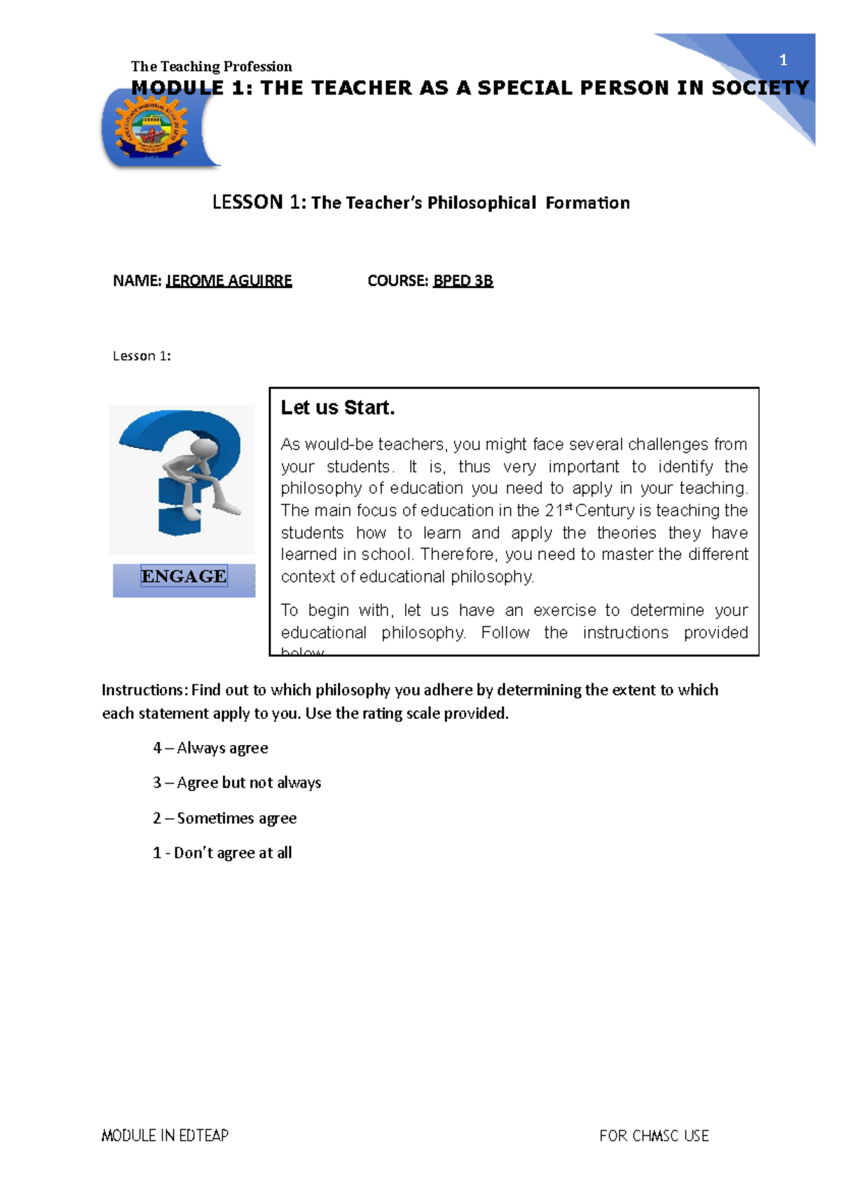 Aguirre- Edteap Module-1- Activities - MODULE IN EDTEAP FOR CHMSC USE ...
