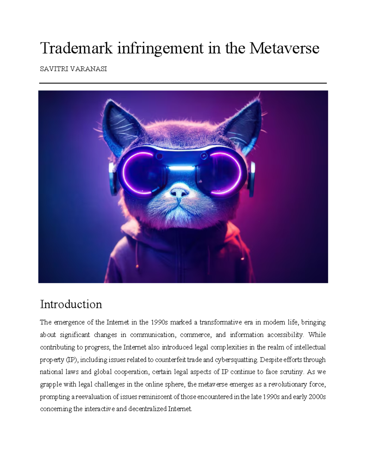 E-commerce Finals Research Paper - Trademark infringement in the ...