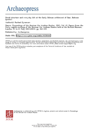 The Dilmun Temple at Saar - DILMUN TE MPLE The at SAAR Harriet Crawford ...