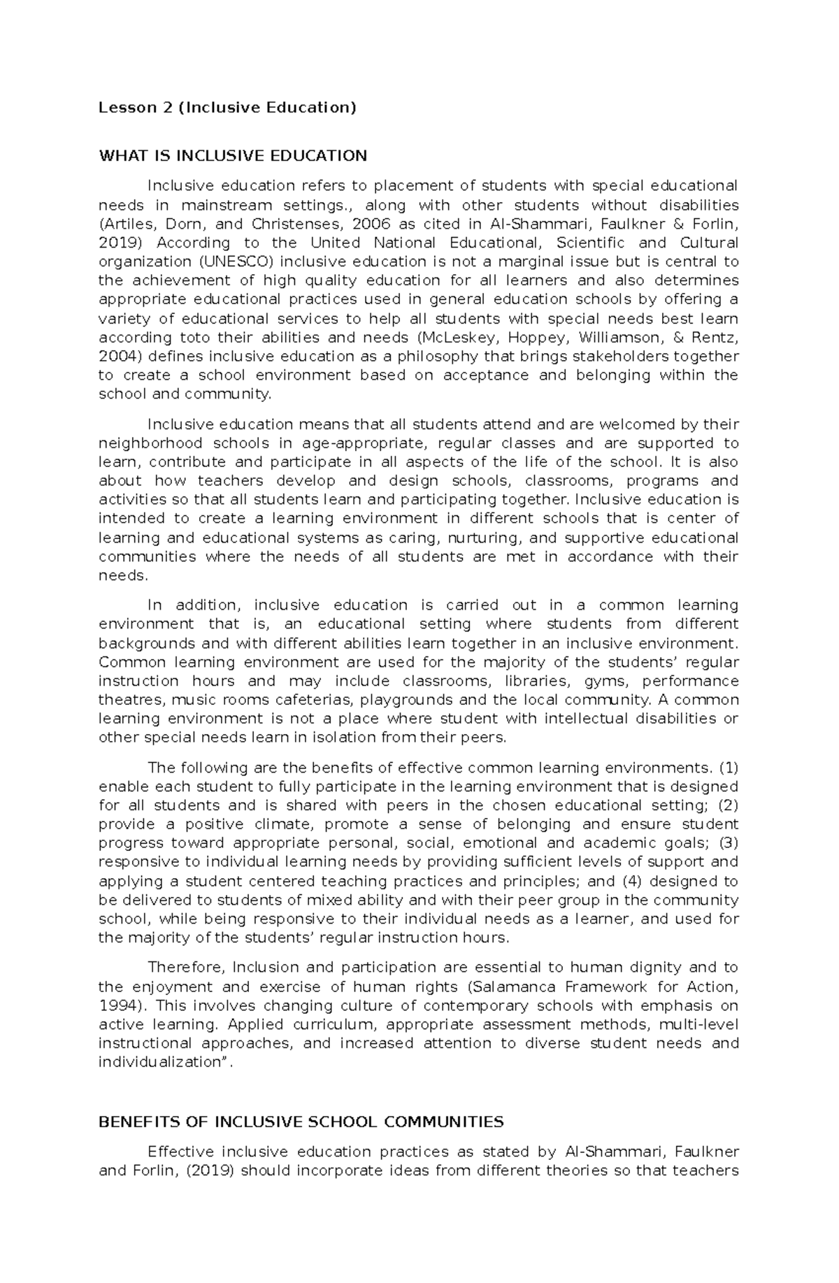 Module 2Prof Ed 2 - inclusive education - Lesson 2 (Inclusive Education ...