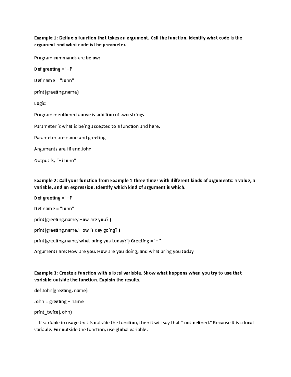 Discussion assginment Unit 2 CS1101_Discussion assginment Unit 2 CS1101 - Example 1: Define a ...