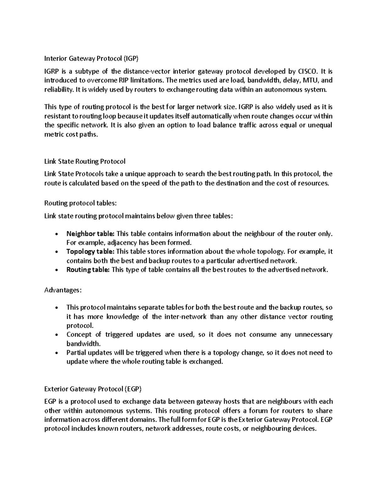 Igp And Link State Routing Protocol Interior Gateway Protocol Igp Igrp Is A Subtype Of The