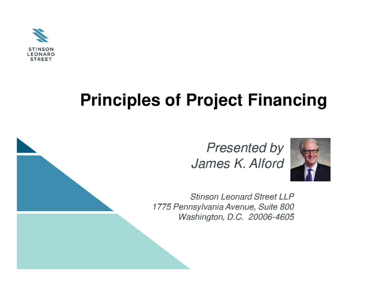 Principles of Project Financing Jim - Principles of Project Financing ...