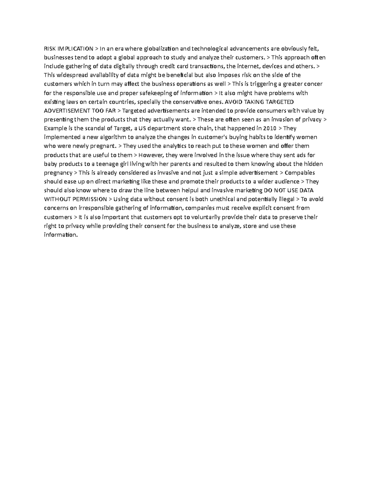 RISK Implication - notes - RISK IMPLICATION > In an era where ...