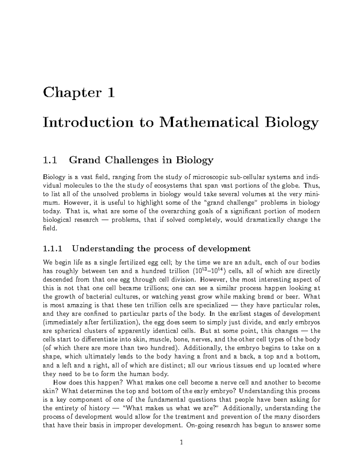 [TB] 01 intro to math bio - Chapter 1 Introduction to Mathematical ...