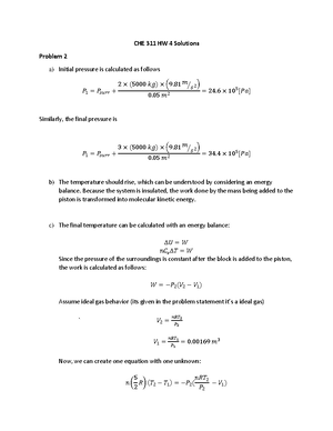 CHE311 Studio 16 Thermodynamic Web-IISolutions - ChE 311 Chemical ...