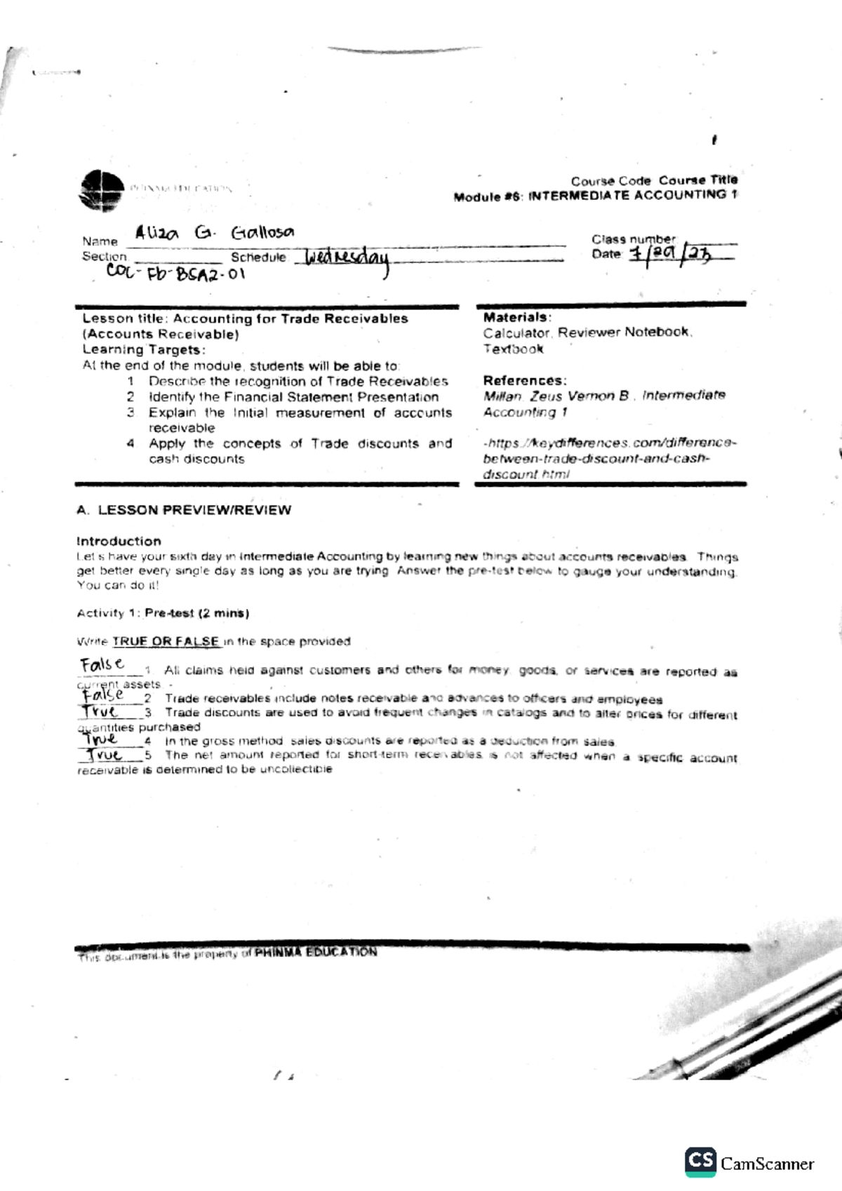 ACC106-SAS 6 Gallosa - Notes - Accounting and Finance - Studocu