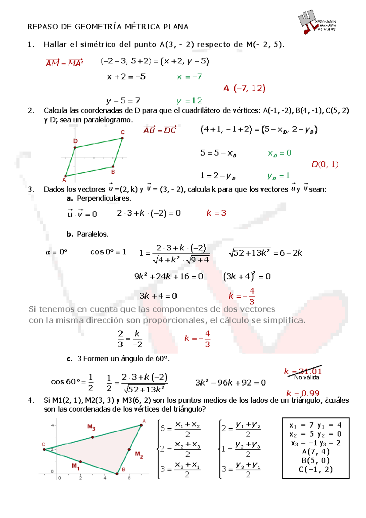 Hoja 2 vect geo solucic 3b3n - - Studocu