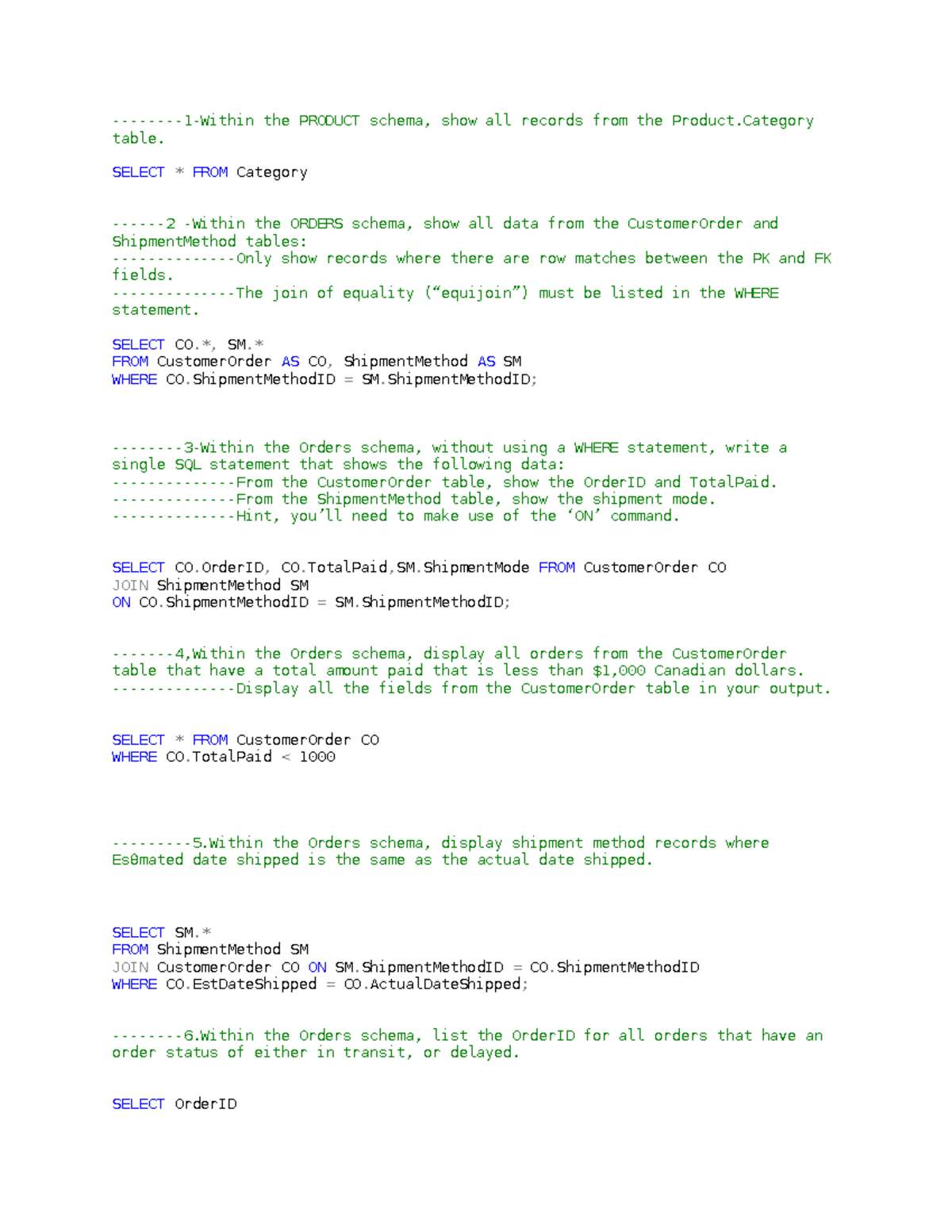 Gp -1 - group project -1-Within the PRODUCT schema, show all records ...