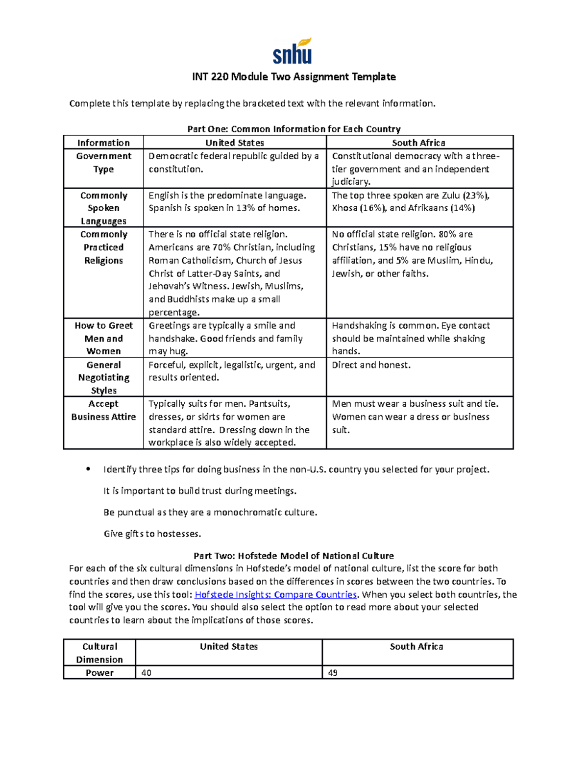 Int 220 Module Two Assignment Template Int 220 Module Two Assignment Template Complete This