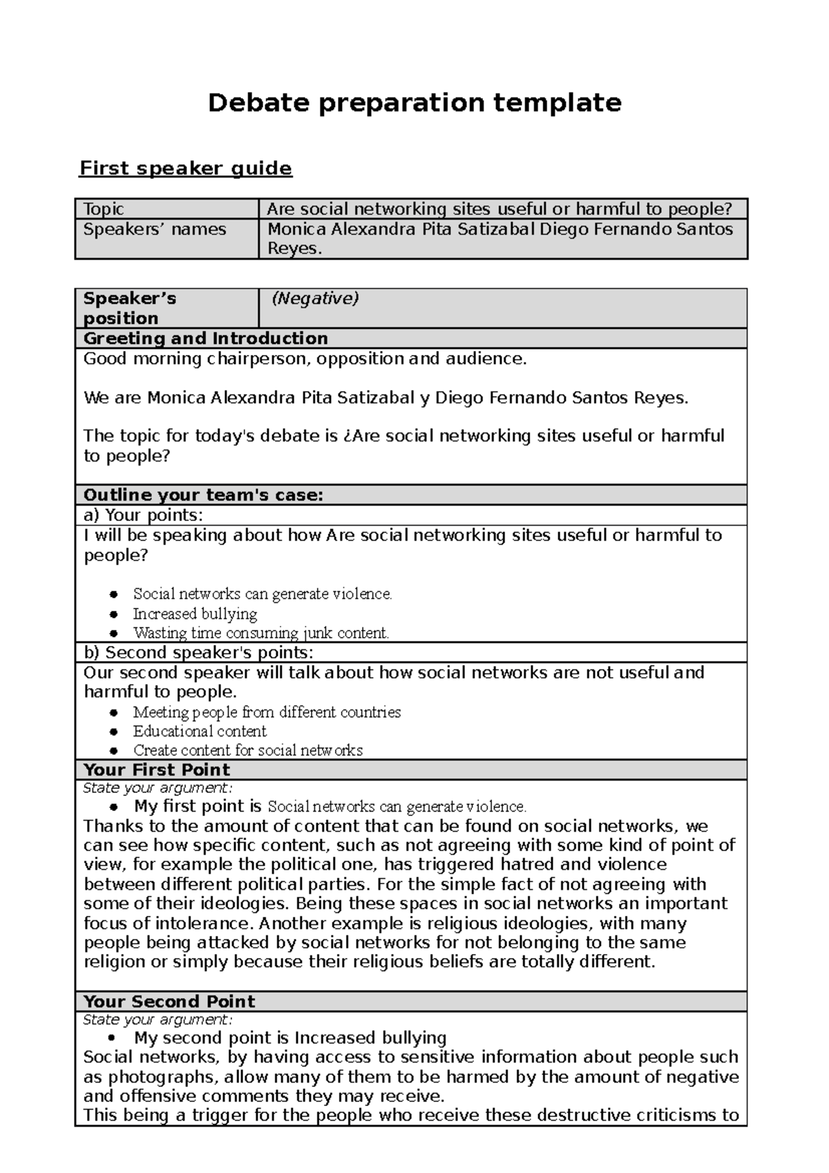 EP09 AA10 EV06 Formato Preparacion Debate - Debate preparation template ...