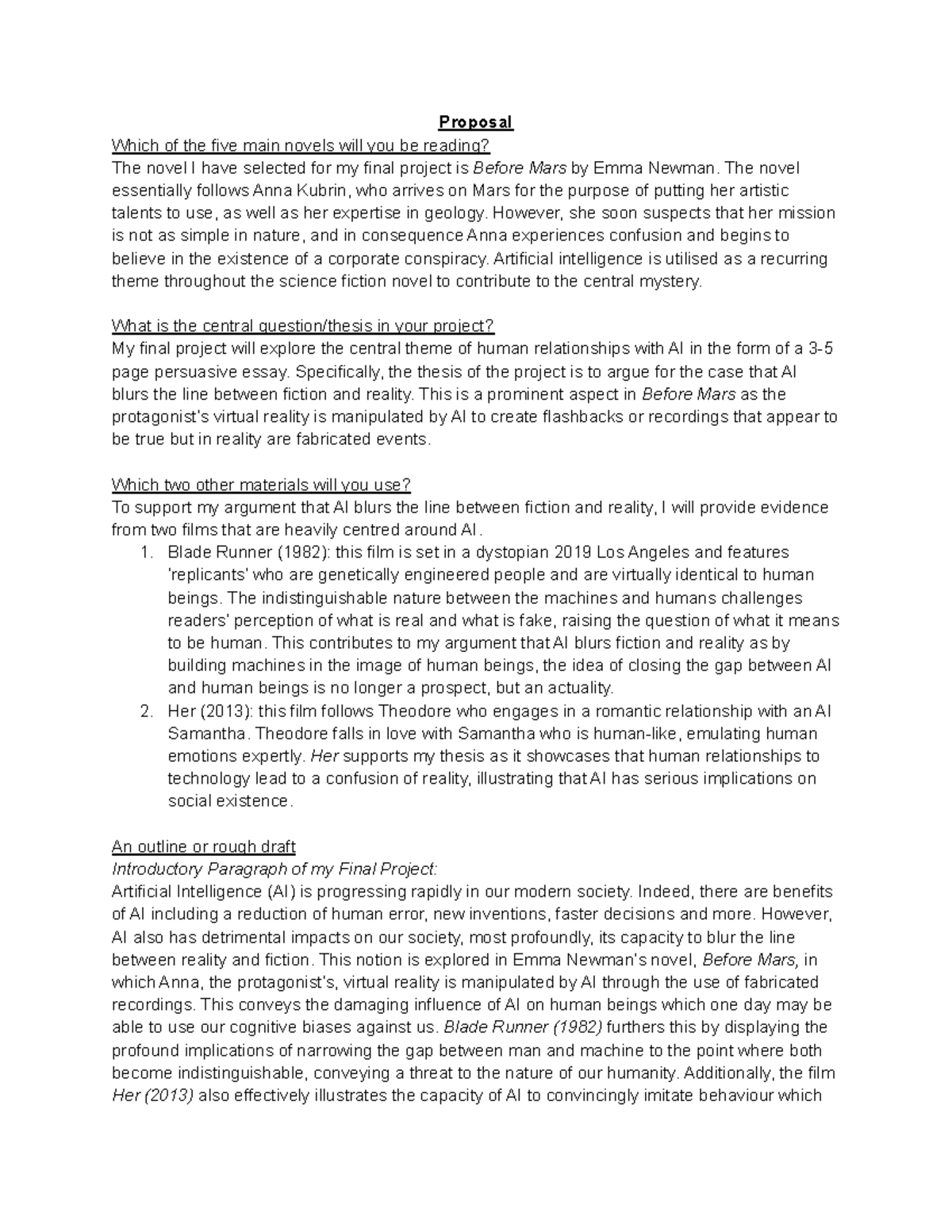 Project Proposal Assignment - GENS4015 - UNSW Sydney - Studocu