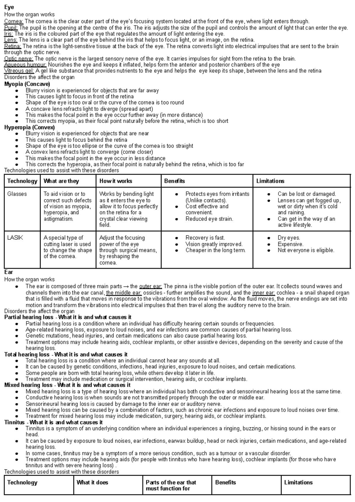 Depth Study (Mod 8 - Eye, Ear & Kidney) - Eye How the organ works ...