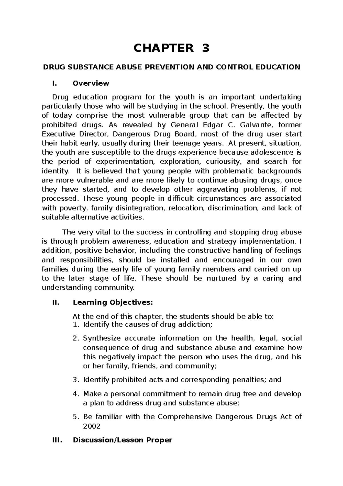 NSTP- Module-1st-Sem-updated - Chapter 3 - CHAPTER 3 DRUG SUBSTANCE ...