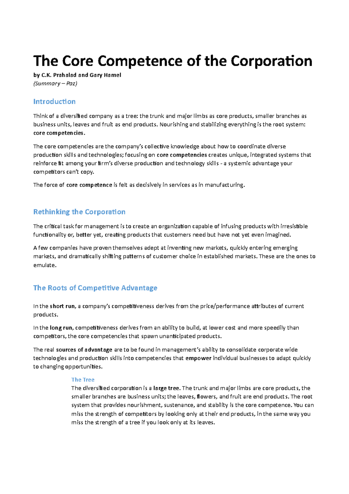 The Core Competence of the Corporation - Prahalad and Gary Hamel ...